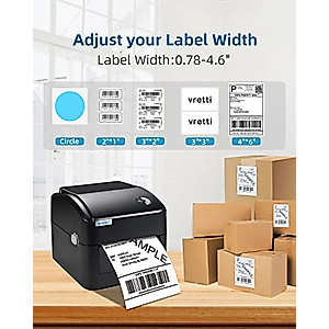 VRETTI Shipping Label Printer, Thermal Label Printer for Shipping Packages, 4x6 Barcode Label Printer Compatible with Windows & Mac System, Label Maker Machine for Small Business UPS Ebay Amazon label