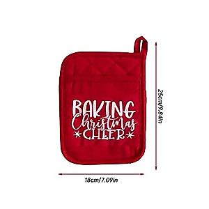 Christmas Pot Holder Baking Kit, Christmas Pot Rack Baking Kit, Christmas Oven Mitts Ornament Printed Oven Gloves, Kitchen Cooking Baking Gift