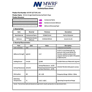 MWRF Source Conductive Cloth Fabric Adhesive Faraday Tape (2.0-inch x 65ft); EMI Grounding; RFID Signal Attenuation; Radio Frequency Signal Attenuation; Guitar Interference Shielding