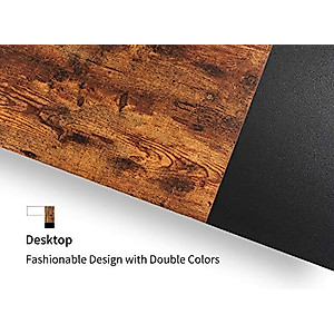 BANTI L Shape Computer Desk with Storage Shelf Study Writing Table for Home Office, Modern Simple Style PC Desk, Black Metal Frame