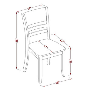 East West Furniture KELY5-ESP-W 5 Piece Dinette Set for 4 Includes an Oval Dining Room Table with Butterfly Leaf and 4 Kitchen Dining Chairs, 42x60 Inch, Espresso