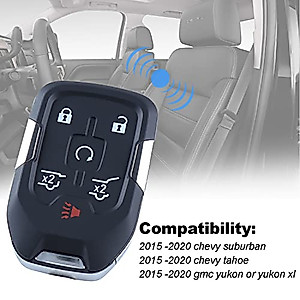Self-Programmable Replacement for Proximity Smart Key Fob for 2015 2016 2017 2018 2019 2020 Chevy Suburban Tahoe GMC Yukon (FCC:HYQ1AA) 1 pcs