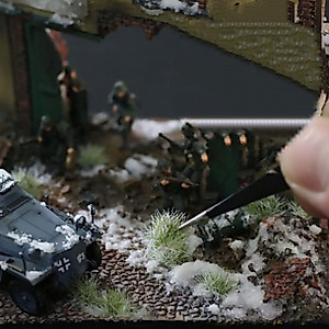 Haivvood 128 Pcs Static Grass Tuft Model Grass Tufts Railway Artificial Grass Miniature War Gaming Terrain DIY Model Railroad Artificial Grass War Gaming Terrain Decoration Railroad Scenery
