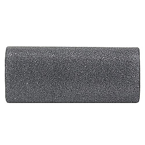 WIGUYUN Women Gleaming Evening Bag Flap Magnet Handbag Clutch Ladies Chain Shoulder Cross-body Purse Grey