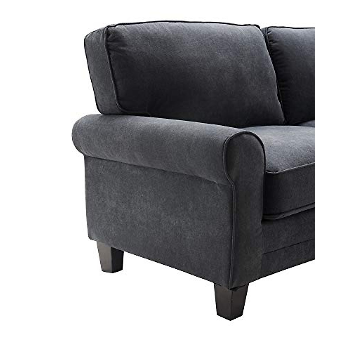 Serta Copenhagen 73" Sofa - Pillowed Back Cushions and Rounded Arms, Durable Modern Upholstered Fabric - Charcoal