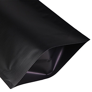 Pack of 100 Double-Sided Matte Black Open Top Non-Resealable Stand-Up Bags (3.9" x 6.3", Matte Black)