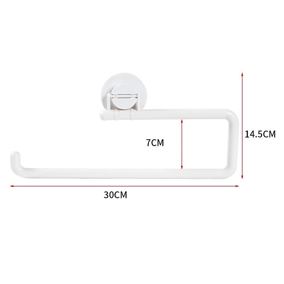 Generic Suction Cup Hook Kitchen Paper Holder Paper Towel Case White,Reusable Paper Towel Hanger, Wall Mount Paper Towel Holder White, No Drilling Plastic Paper Towel Rack for Kitchen