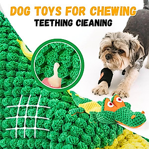 KEITTPEET Crocodile Squeaky Plush Dog Toys, Interactive Dog Toys with Soft Fabric, Puppy Toys to Keep Them Busy, Dog Chew Toys for Small, Medium, and Large Dogs - Green