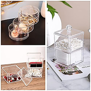2 Pack Clear Hair Accessory Storage Containers Acrylic Hair Accessories Holder Organizer Hair Tie Container Jar Stackable Hair Clip Container Organizer Jewelry Hairband Holder Box Organizer with Lids