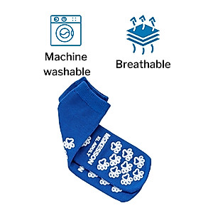 McKesson Terries Slipper Socks, Non-Slip Grip Socks, Teal, Adult Shoe 5 to 7, 1 Pair