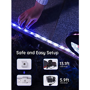 Govee Outdoor LED Strip Lights, 32.8ft RGBIC Smart Outdoor Lights, IP65 Waterproof Lights, 16 Million Colors, Bluetooth App Control, Rope Lights Outdoor for Roof Balcony Garden Patio Porch Pool