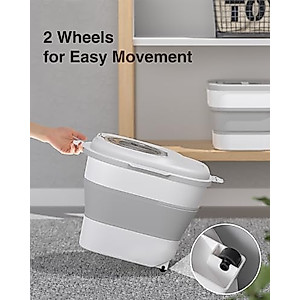 Somkaco Collapsible Food Storage Container with Transparent Lid, Scoop and Wheels, Large food storage for Dog, Cat and Other Pet