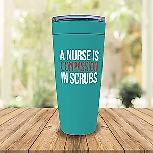 Nurse Mint Edition Viking Tumbler 20oz - A nurse is compassion - Labor Clinical Certified Nursing Assistant Surgical Emergency Oncology Practitioner