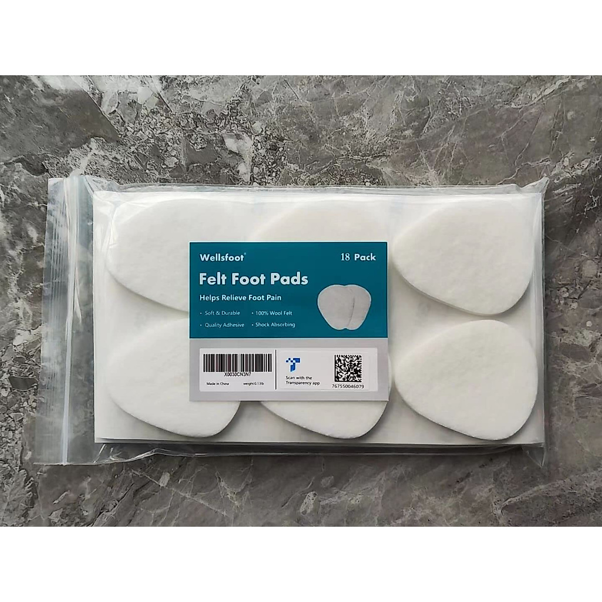 Metatarsal Felt Foot Pads (1/4" Thick- 18 Pieces) Metatarsal Pads for Pain Relief Forefoot, Ball of Foot Cushions for Women & Men Plantar Fasciitis Neuroma