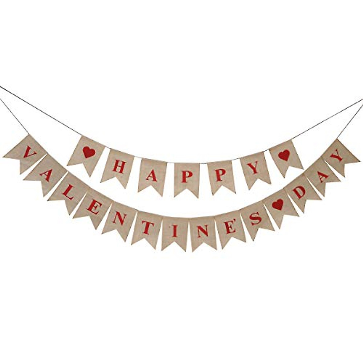 Happy Valentine's Day Banner love Burlap Banner Window And Door Cling Valentine Day Bunting Photo Props Removable valentines day decorations Reusable Heart Banner February Sign