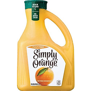 Simply Orange Juice, 89 fl oz, 100% Juice Not from Concentrate, Pulp Free