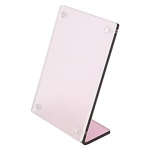 Slanted Back Photo Frame, Self Standing Photo Frame Durable Wide Application for Business Cards for Livingroom (Pink)