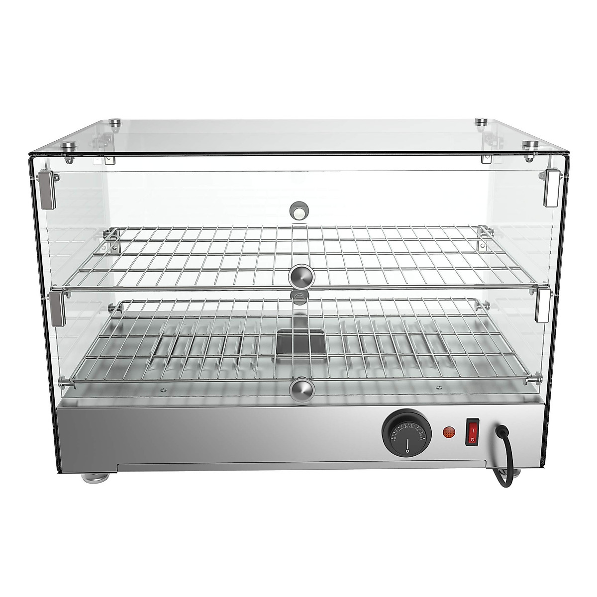 KoolMore - HDC-1.7C 22" Self Service 2 Shelf Commercial Countertop Food Warmer Display Case - 1.7. cu ft, Silver