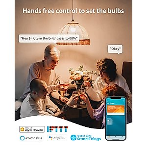 YEELIGHT LED Smart Light Bulb 60W Equivalent, A19 LED Wi-Fi Smart Bulb, RGBW Color Changing Bulb, Work with Apple HomeKit, Alexa & Google Assistant, SmartThings, Razer Chroma 4 Pack