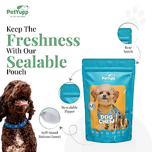 PetYupp Water Buffalo Bladder Twist Dog Chews - 100% Natural Dog Treats - for Small, Medium & Large Dog, High-Protein, Low-Fat, & Easy Digest Dog Treats - Non-GMO & No Additives (Pack of 7 Oz)