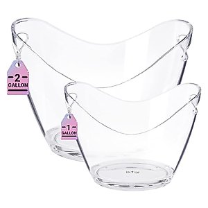 Ice Bucket Party Clear Acrylic Wine or Champagne Bottles Drinks Chiller (1, 3.5 + 8 Liter Combo)