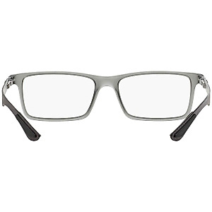 Ray-Ban RX8901 Rectangular Prescription Eyeglass Frames, Demi Gloss Grey/Demo Lens, 53 mm