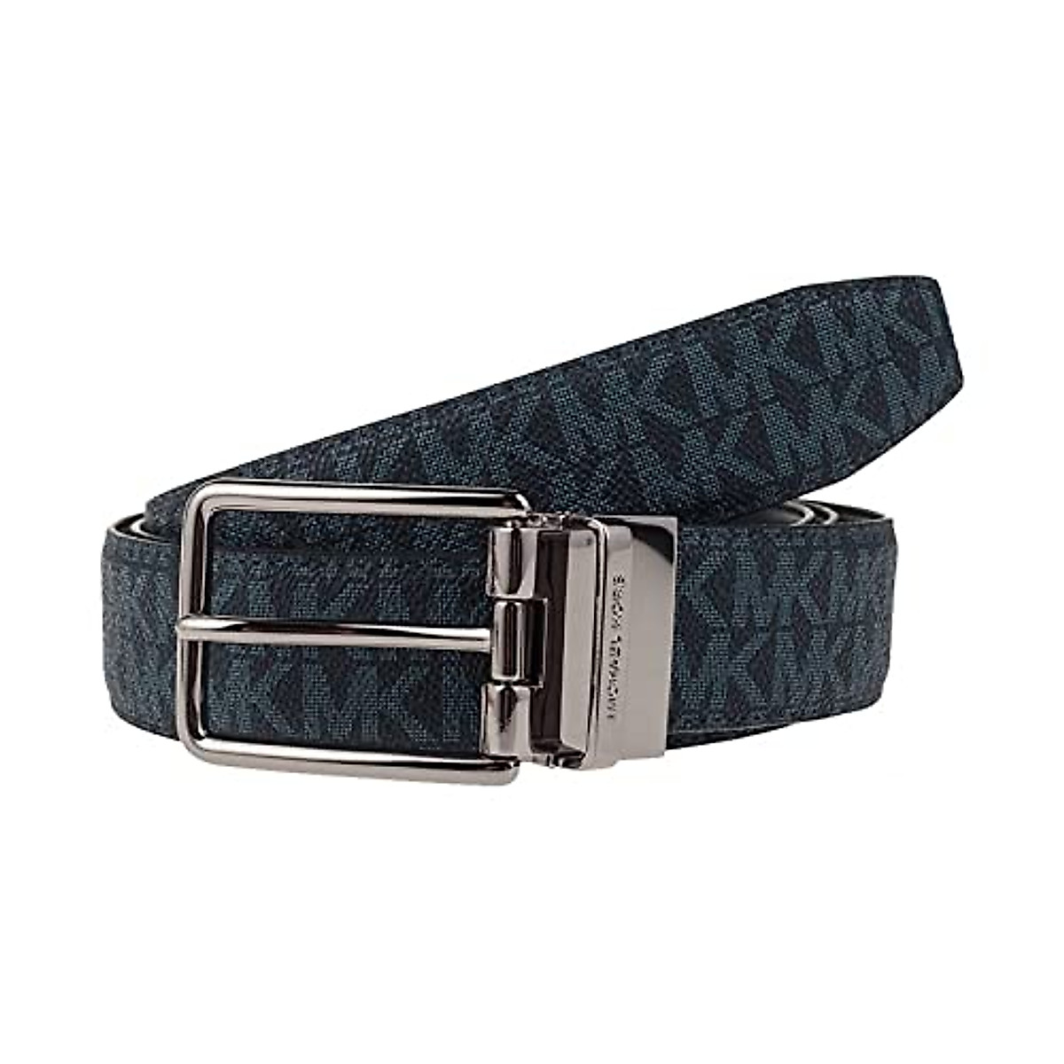 Michael Kors Men's Cut to Fit Reversible PVC Leather Dress Belt (Admiral Blue)