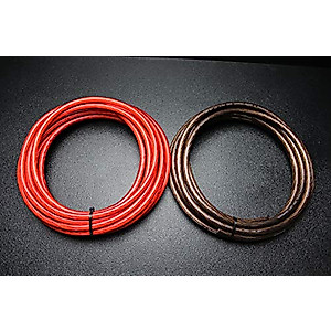 4 Gauge Wire 5 FT RED 5FT Black Shinny Stranded Power Ground Cable AMP AWG