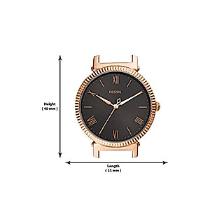 Fossil Women's Daisy Quartz Stainless Steel and Leather Three-Hand Watch, Color: Rose Gold, Black (Model: ES4793)