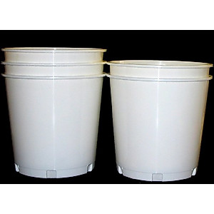 Jean's Plastics Utility/Donation Buckets, 176 Ounces, Pack 3, Color White