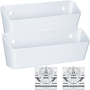 2 Pack Tip Out Tray for Sink with Hinges 11 Inch Front Sink Drawer Tip Out Tray Kit False Drawer Front Clips Flip Sponge Holder for Kitchen, White