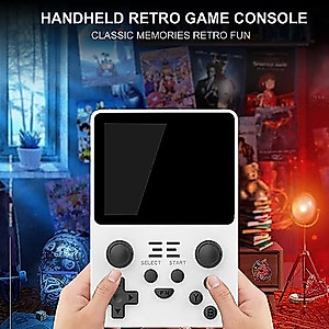 Handheld Games Retro Game Console 64G TF Card Buit in Games and Emulators Video Come Consoles 3.5 Inch IPS 640*480 Screen Support Linux System-White
