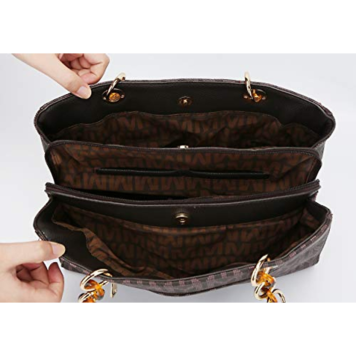 MKF Collection Crossbody Satchel Tote Handbag for Women, Shoulder Bag Vegan Leather Pocketbook – Top Handle Ladies Purse