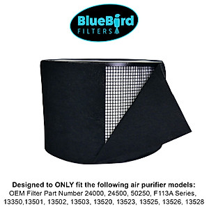 BlueBird Filters Replacement Carbon Prefilter, Fits Honeywell 50250-S, Charcoal, 2-Pack