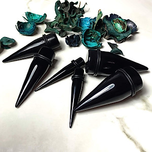 BodyJ4You 18PC Big Gauge Taper Kit Ear Stretching 00G-25mm Large Black Acrylic Expander Set