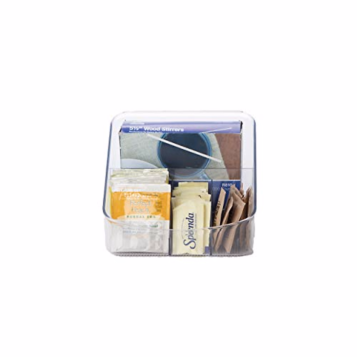 Mind Reader CADMINI-CLR Multi-Purpose Mini Acrylic Coffee & Tea Condiment Storage Organizer, for Vanity, Bathroom, Office and Much More, Clear