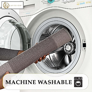 Superior Nylon Kitchen Mat Set, Small Washable Area Rugs, Non-Slip Backed Rugs, Low Height Easily Slides Under Doors, Neutral Home Decor, Hardwood/Tile Floor Accent Rug, Troy Collection, Grey