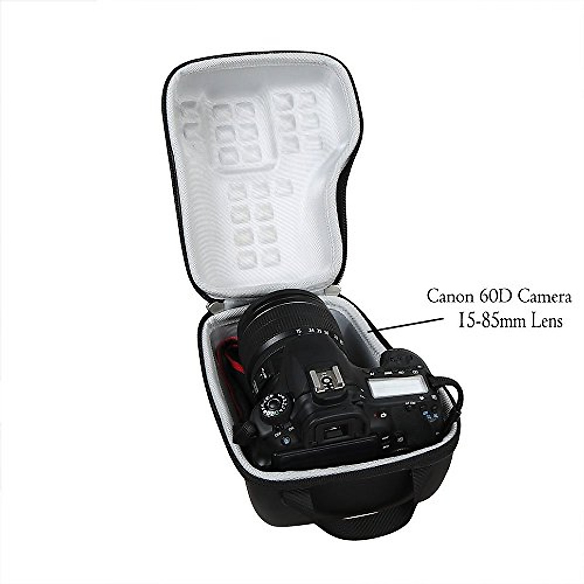 Hard Storage Carrying Travel Case Bag for Canon EOS T7 T8i 2000D 80D 70D 60D Rebel T6 1300D T6s 760D T6i 750D T5 1200D T5i 700D T4i 650D T3i 600D T3 1100D 18-200mm, 18-135mm, 15-85mm, 55-250mm DSLR Lens Kit by Hermitshell