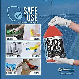 Cleantite Solar Panel Cleaner, Solar Sheen Max 1 Gallon (Makes 665 Gallons) and 2 Gallon Battery Powered Sprayer HD2000-S