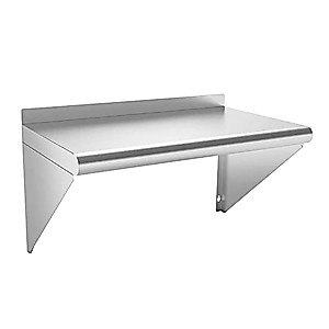 HOCCOT Wall Stainless Steel Shelf 12 x 24”, Heavy Duty 250 lb Metal Shelf, Commercial Wall Mounted Floating Shelving for Kitchen, Restaurant, Food Truck, Garage, Laundry Room