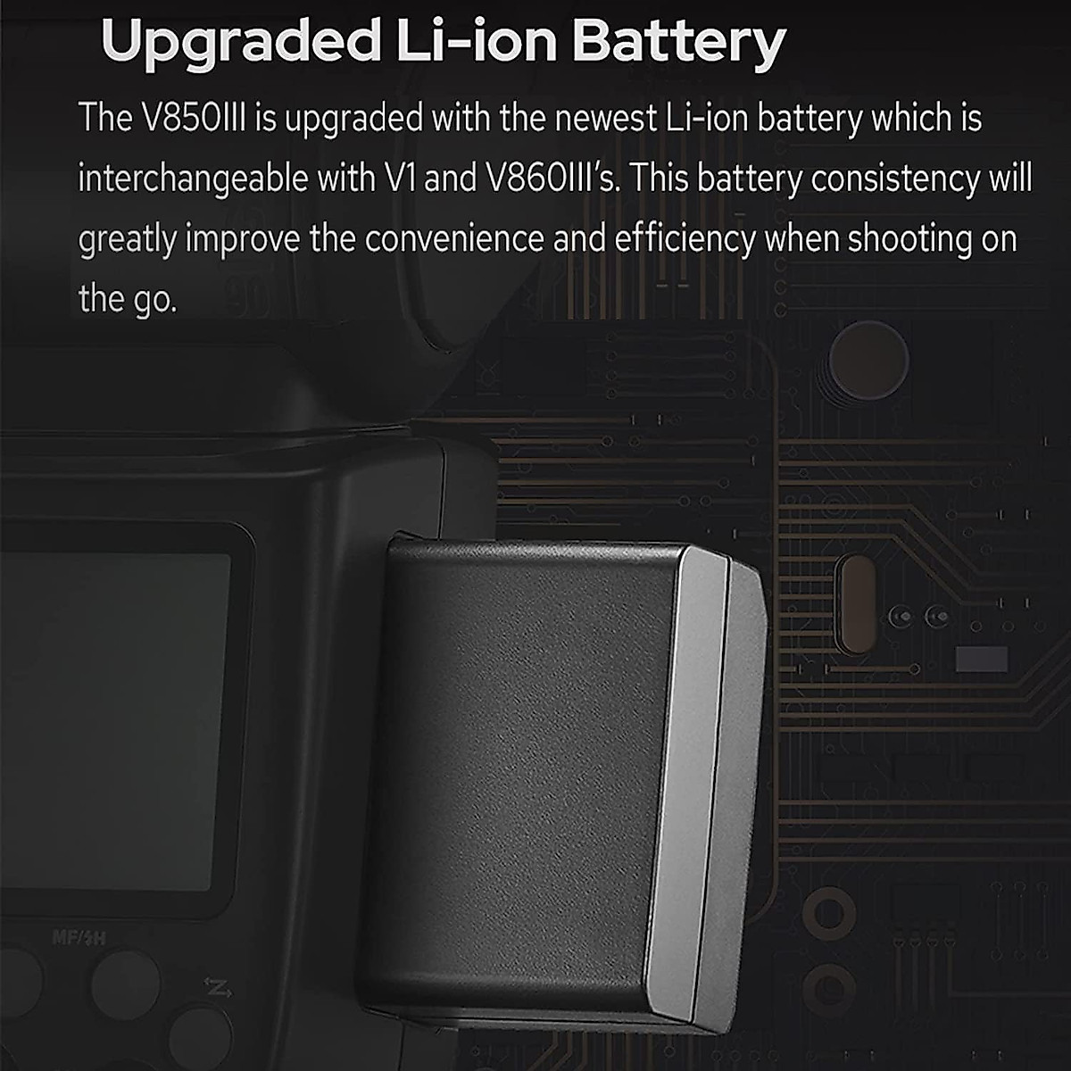 Godox V850III 2600mAh Li-ion Battery Camera Flash for Canon Sony Nikon Fuji Fujifilm Olympus Panasonic Pentax Camera Flash Speedlight Speedlite,for DSLR Cameras Digital Cameras with Standard Hot Shoe