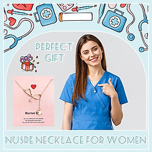 Nurse Necklace for Women Nurses Week Gifts Nursing Graduation Gifts for Her Student Nurse Appreciation Gift School Cool Gifts for Nurses Unique Graduation Gifts for Nurses Female Outfit 2024