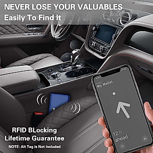 GIPUSSON Slim Leather Wallet for Men Airtag Hidden, Large Bifold Mens Wallet RFID Blocking with ID Windows, Credit Card Holder for Men Wallet