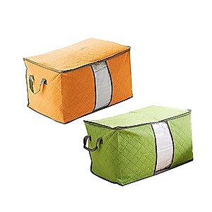 GARVALON 4pcs Quilt Storage Bag bolsas para guardar cobijas fabric clothing storage bag Foldable Closet Organizer comforter storage bag sweater storage bags container clothes