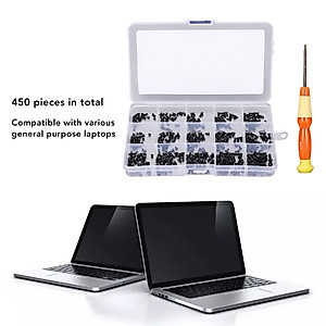450PCS Laptop Screws, M2X3 M2X4 M2X5 M2X6 M2X8 M2.5X3 M2.5X4 M2.5X5 M2.5X6 M2.5X8 M3X4 M3X5 M3X6 M3X8 M3X10 Type Screw for Laptop Repair