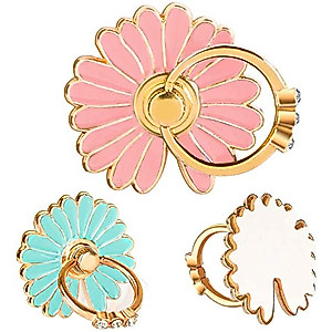 Zittop 3-Pack Phone Ring Holder 360 Rotation Glitter Bling Bling Finger Bracket Stand Grip Kickstand for Smartphones,Tablets,Pads (Daisy Pink/White/Green)