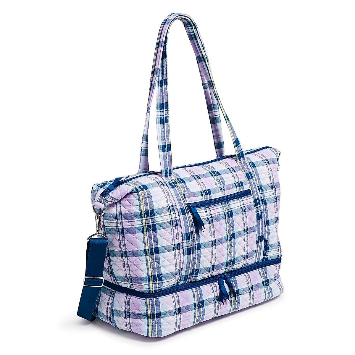 Vera Bradley Women's Cotton Deluxe Travel Tote Travel Bag, Sunflowers - Recycled Cotton, One Size