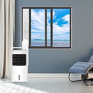 Portable AC Window Kit with 5.1” Exhaust Hose for Sliding Window, Adjustable Air Conditioner Window Vent Kit for Ducting AC Seal Panel for Horizontal&Vertical Window