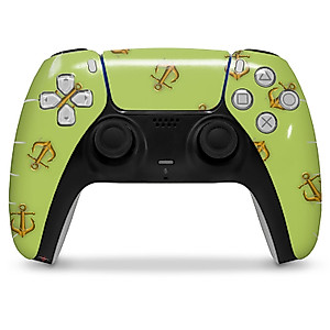 WraptorSkinz Skin Wrap compatible with Sony PS5 DualSense Controller Anchors Away Sage Green (CONTROLLER NOT INCLUDED)