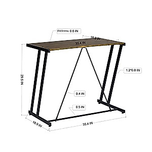 Moon Channel Computer Desk 35'' Home Office Writing Desk, Modern Simple Style Laptop Table with Metal Frames for Small Bronw 35.4 x 18.9 x 29.5 inches